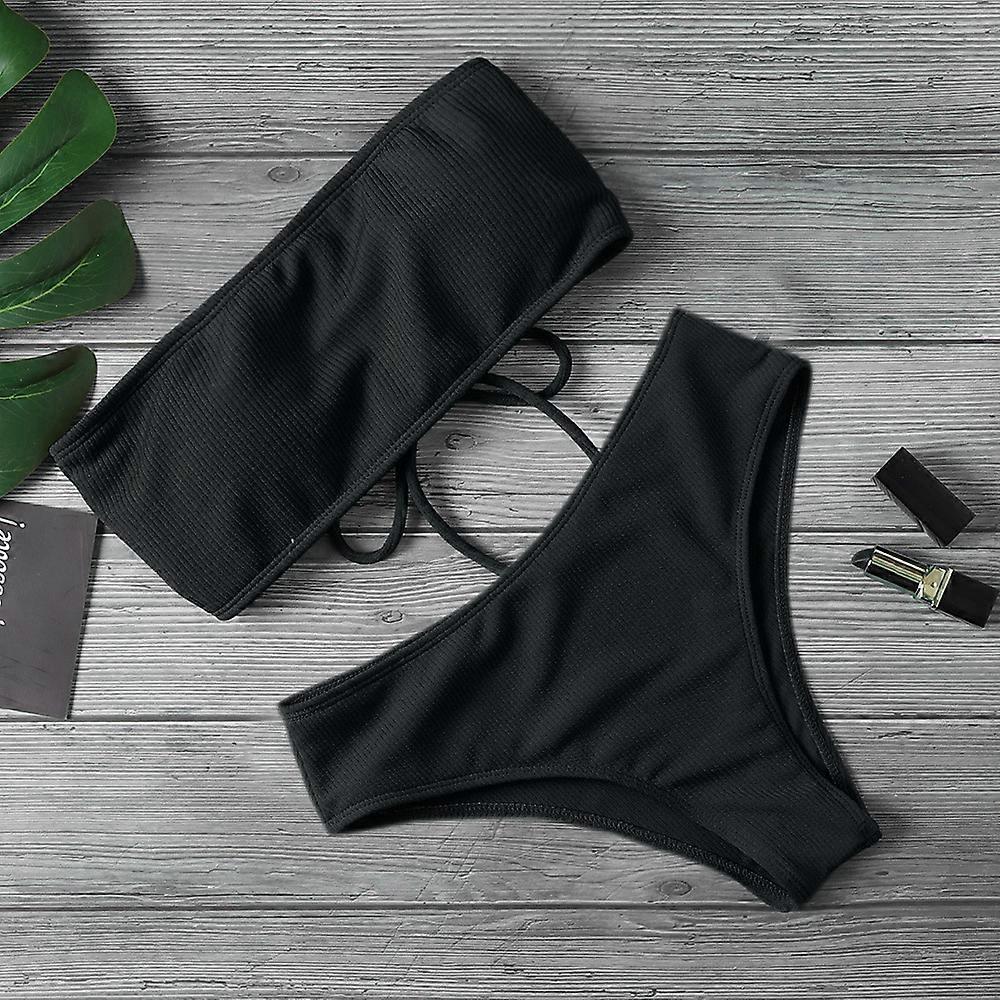 Summer Sexy Women Swimwear Bikini Set Bra Tie Side G-String Thong Beach ...