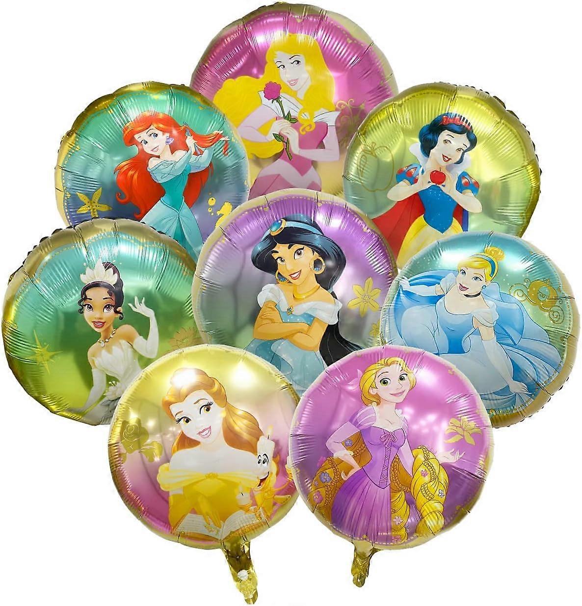 8 pcs Princess Balloons Foil Decorations Girls' Birthday Party Baby ...