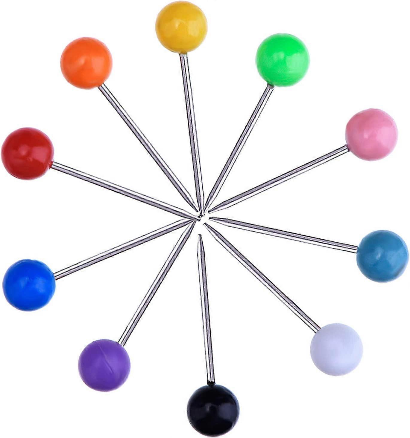 500 Pieces Map Push Pins Map Tacks Plastic Round Head Tacks with Steel ...