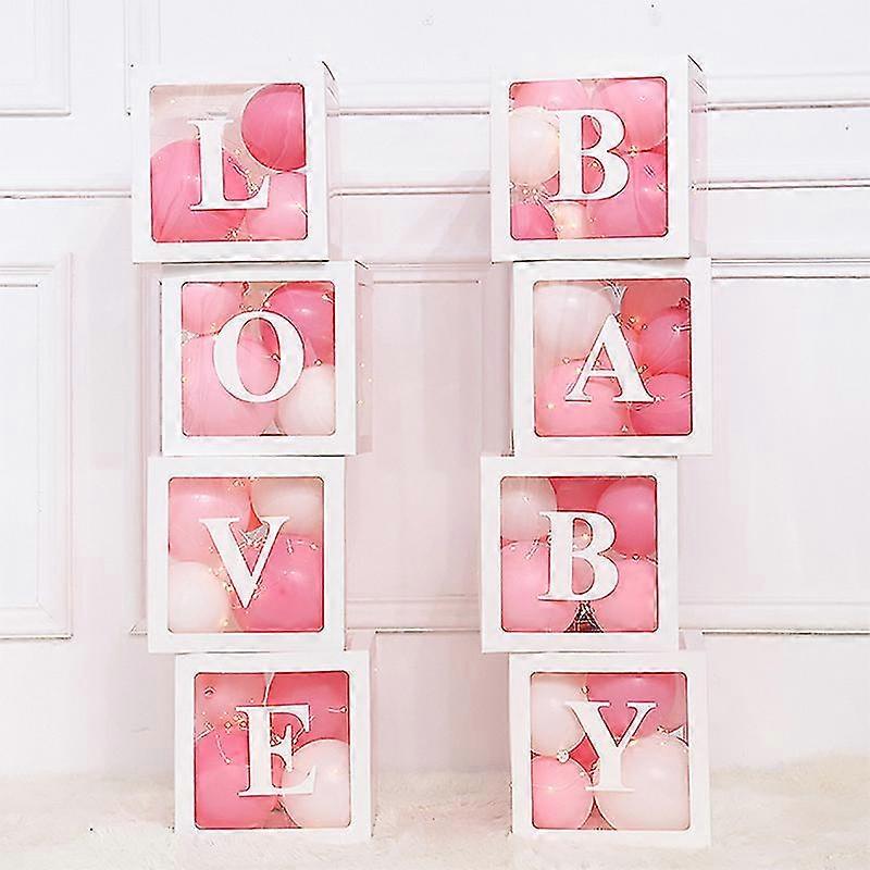 Transparent Balloon Box Alphabet Name Boy Girl 1 2 3 Year Birthday ...