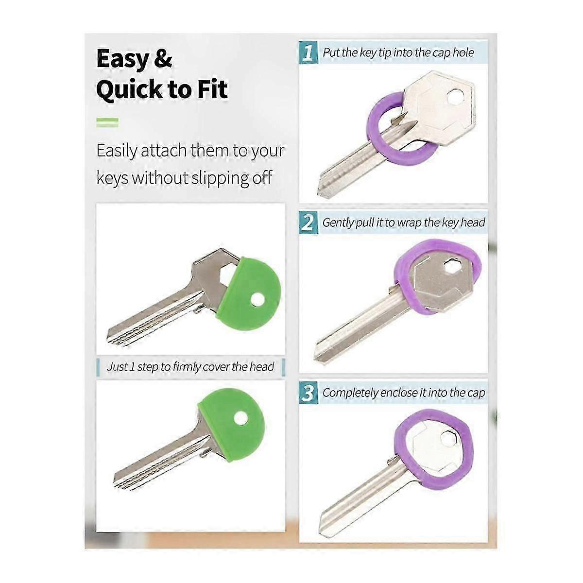 80 Pieces Key Color Covers Key Caps Tags Covers Set Key Identifier ...