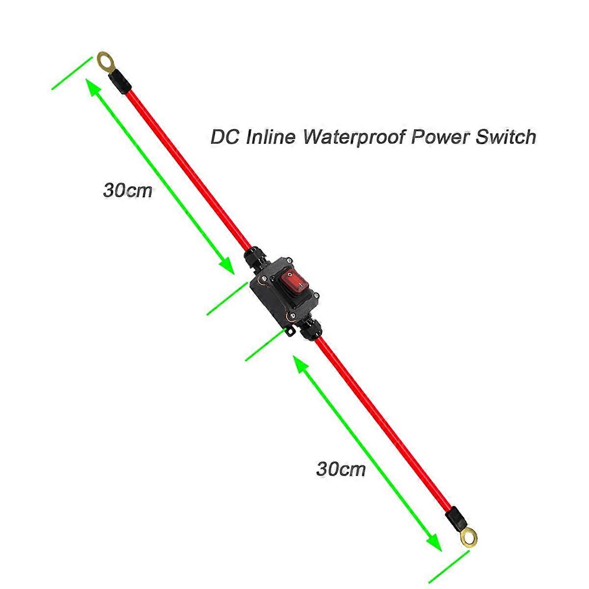 DC12V Inline Wire Switch DC12-24V DPST Dual Side Wiring Switch 25A IP67 ...