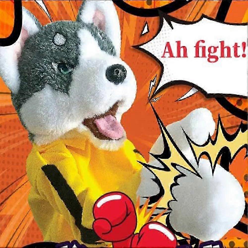 Kung-Fu Husky Puppet Toy with Sound, Husky Plush Toys Hand Puppet Puppy ...