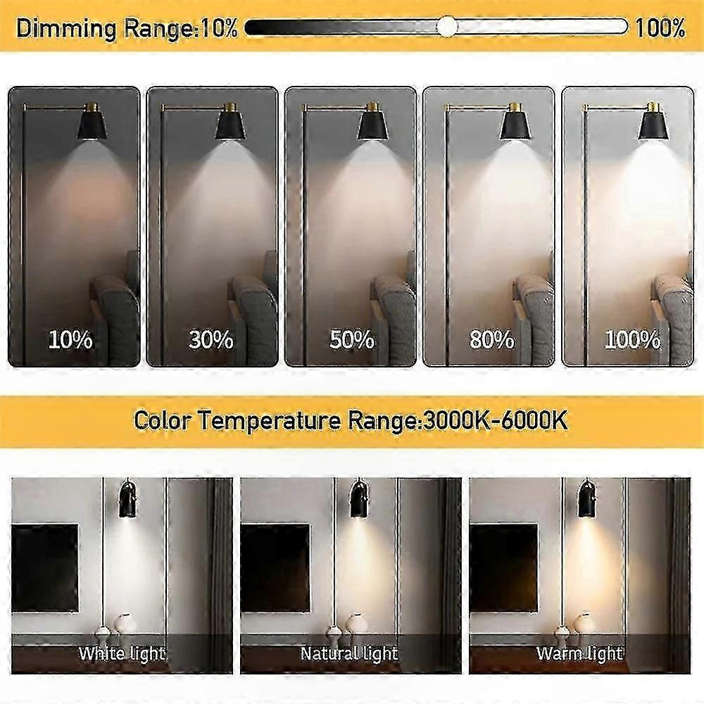 2-Pack E27 Rechargeable LED Bulbs with 3 Color Temperatures, Remote ...