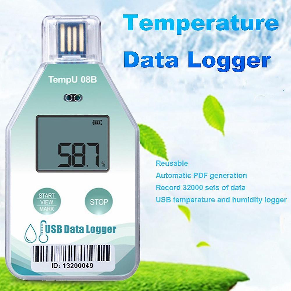 Tempu08b Temperature Data Logger 32000 Capacity Pdf Report Support Reuse Ip67 Temperature ...