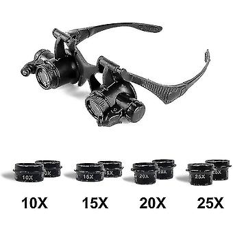 10x 15x 20x 25x Magnification, Adjustable Led Light Loupe For Jewelers ...