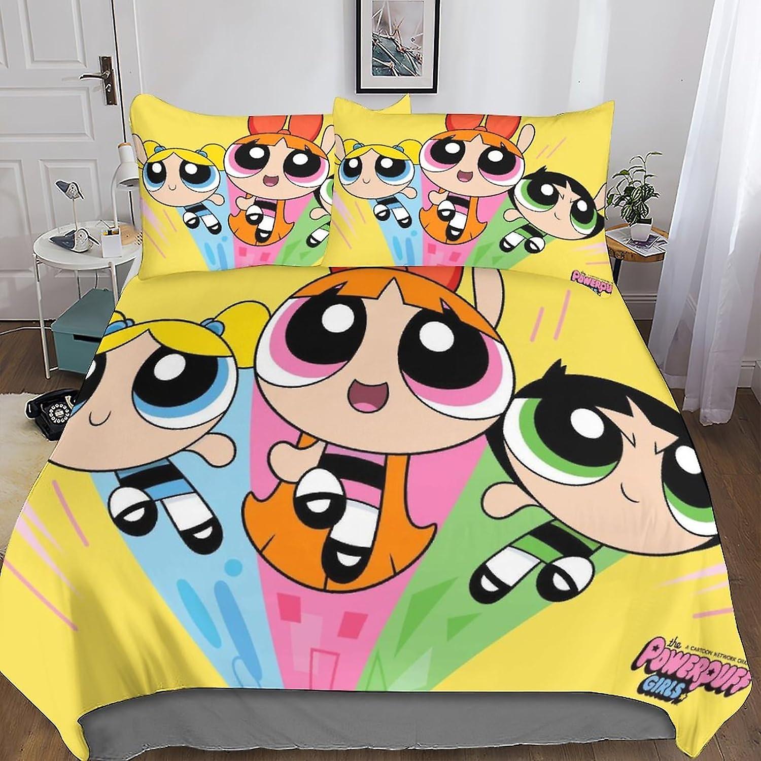 EKENOZ The Powerpuff Girls 3D Comforter Cover Set for Kids Boys Cartoon ...