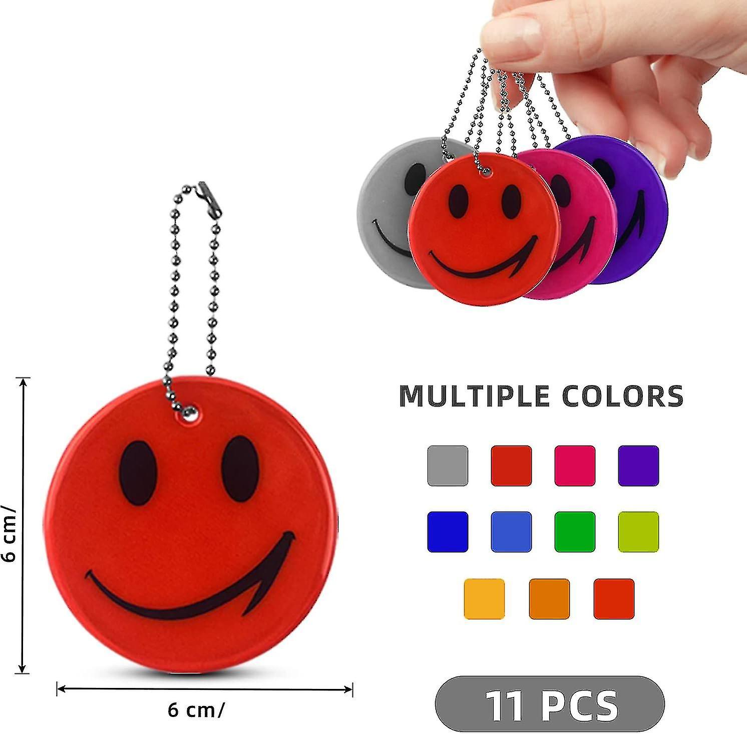 Set Of 11 Smiley Reflective Pendants, Safety Reflector, Children's ...