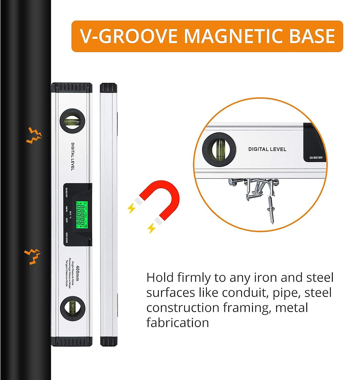 400mm/16inch Digital Spirit Level with Digital o Indicator Spirit Level ...