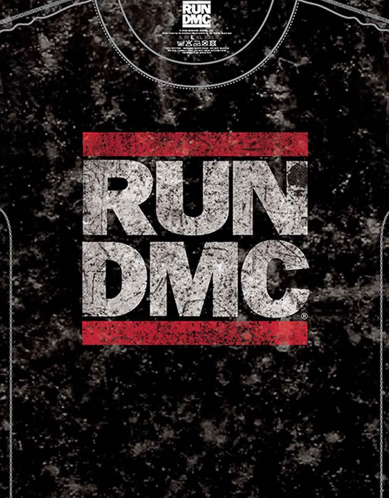 RUN DMC T Shirt Band Logo new Official Mens Black Snow Wash | Fruugo SE