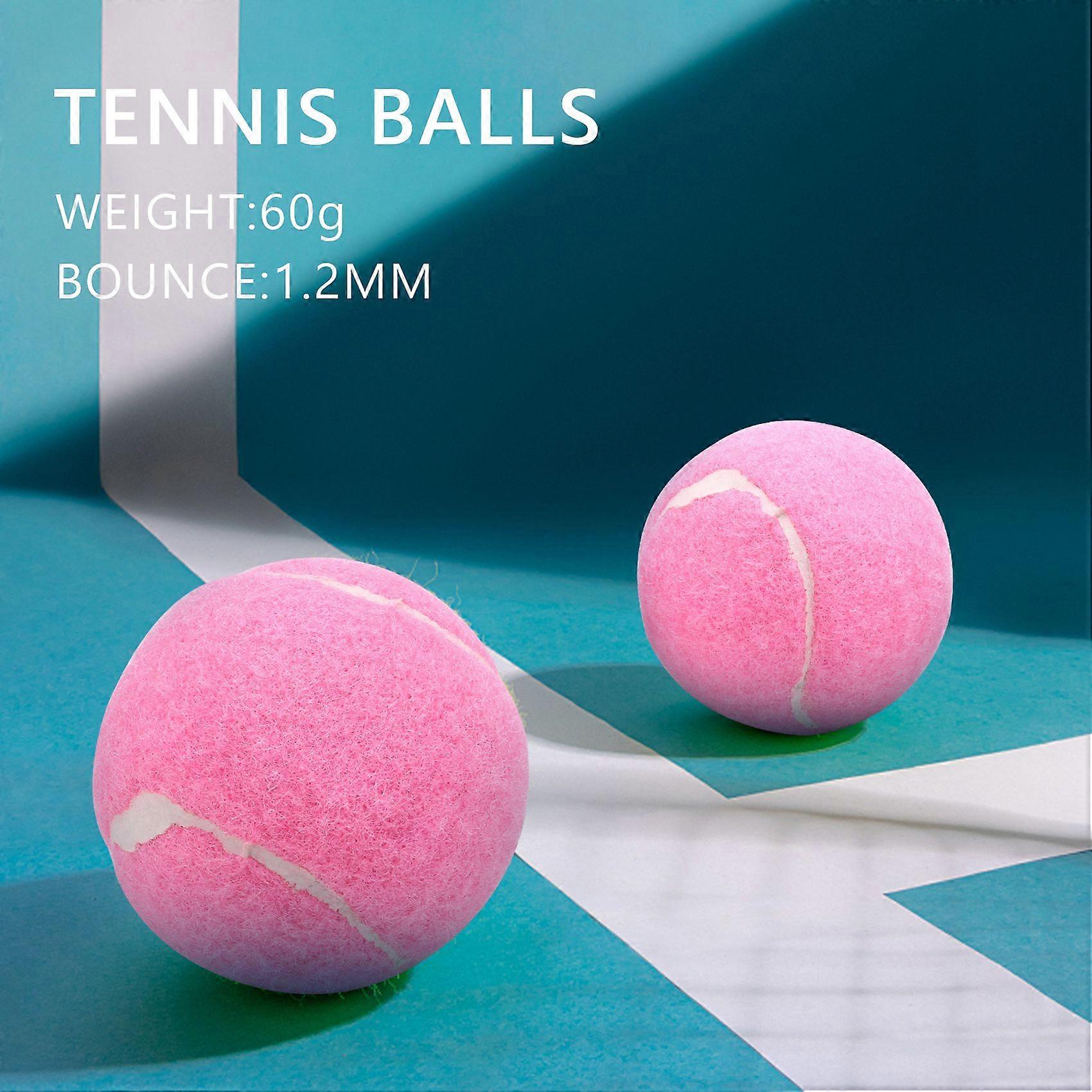 6Pcs Pack Pink Tennis Balls Wear-Resistant Elastic Training Balls 66mm ...