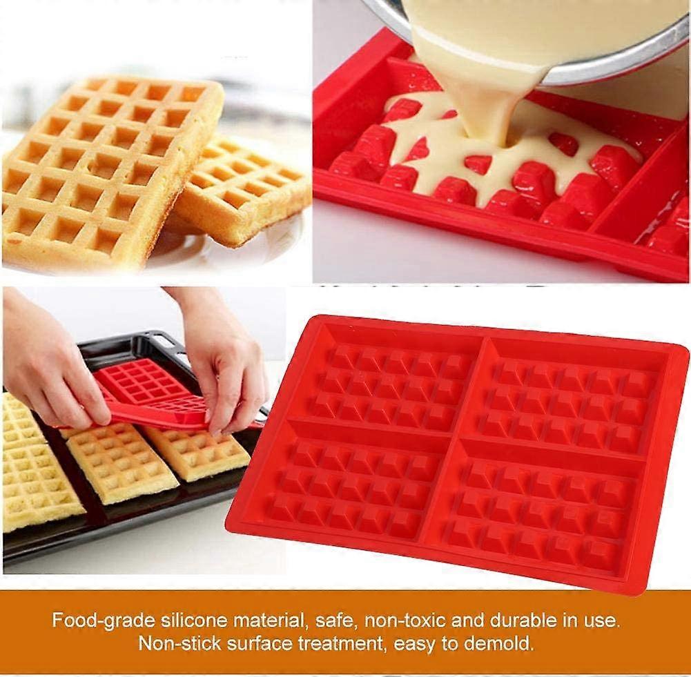 2PCS Form cake shape, waffle shape silicone, cake shape ice cube bread ...