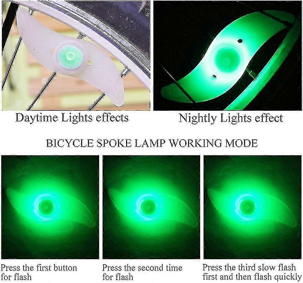 4 X Led Bike Wheel Light, Waterproof Led Bike Wheel Light With 3 ...