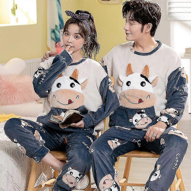 Autumn Winter Pajama Sets Pyjamas Women Cartoon Cute Home Wear Men ...