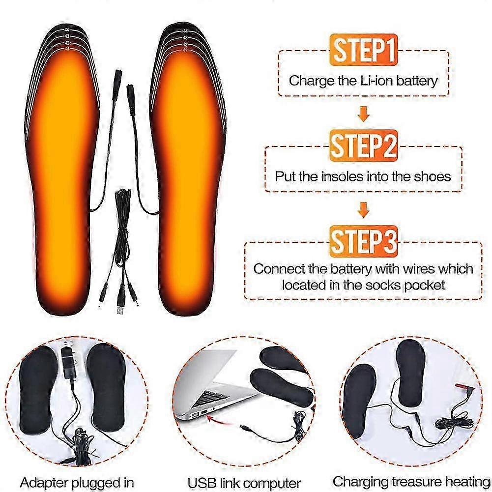 USB Heated Shoe Insoles Electric Foot Warming Pad Feet Warmer Sock Pad ...
