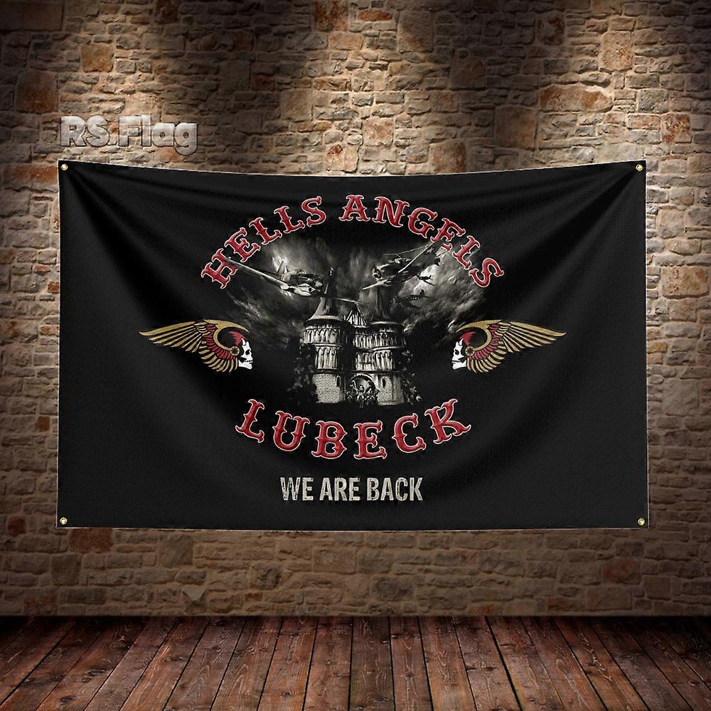 3x5 Ft Hells Angels Flag Polyester Printed Motorcycle Flags for Garage ...