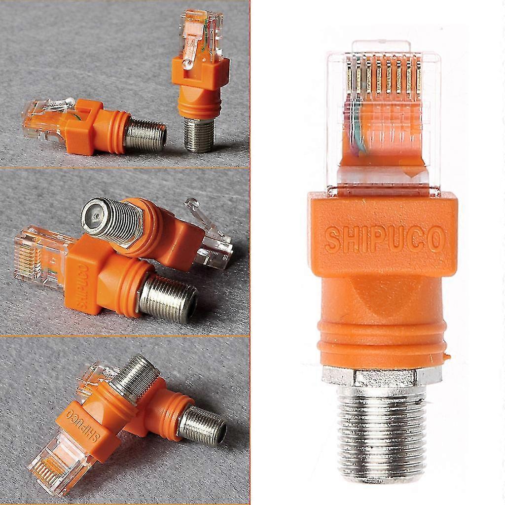 F Female to RJ45 Male Coaxial Barrel Coupler Adapter RJ45 to RF ...