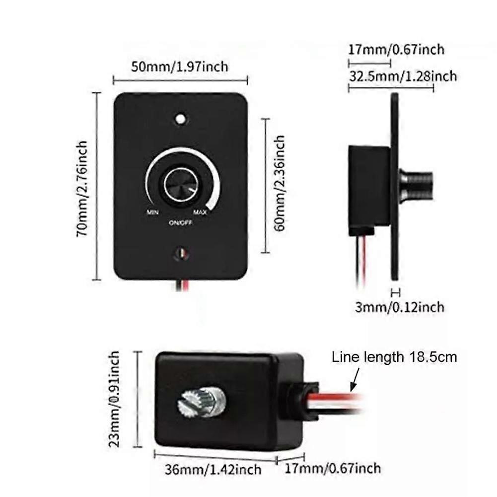For Campervan Motorhome Car 12V 5A PWM Mini Dimmer Switch LED Dimmer ...