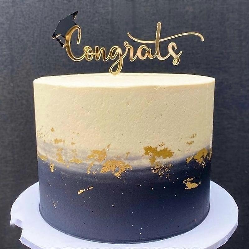 2021 Graduation Season Acrylic Cake Topper Black Bachelor Hat Baked ...