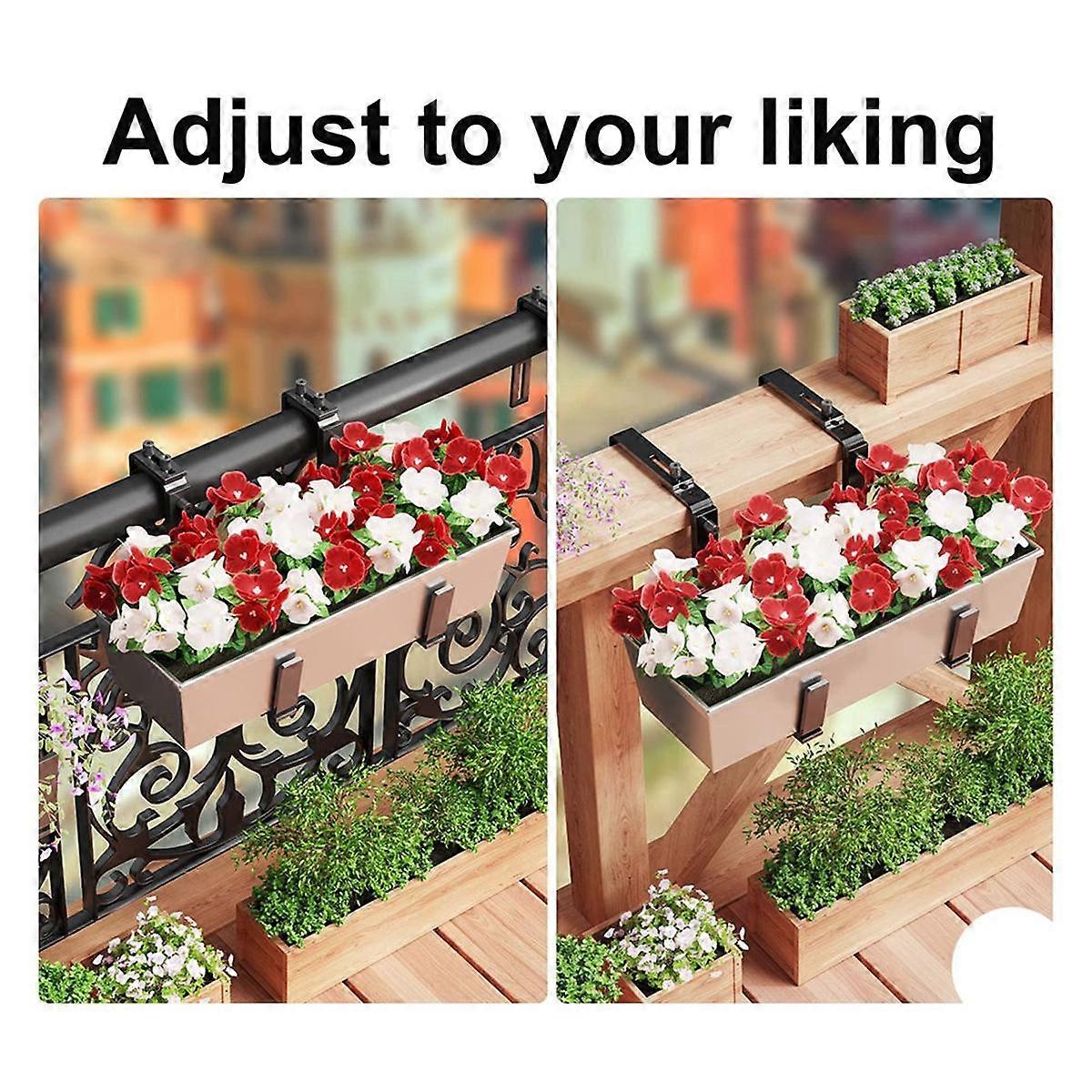 2PCS Adjustable Planter Box Bracket (6 to 12.5 Inches) for Flower Box ...