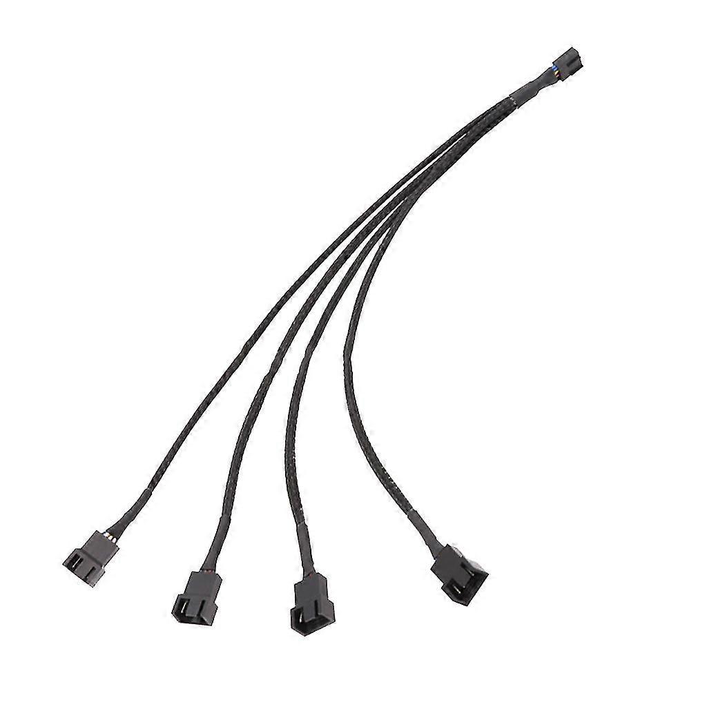 Pwm 4pin Fan Sleeved Extension Splitter Hub Cables Motherboard Cpu 4pin ...