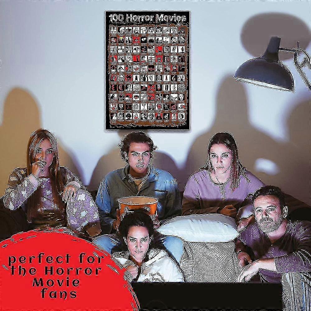 100 Horror Movies Scratch Off Poster for Halloween Large Cinema ...