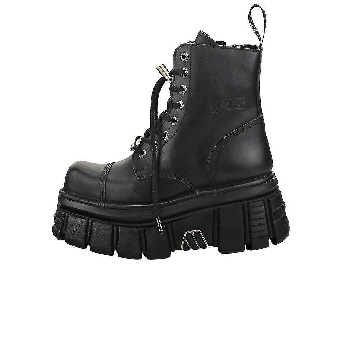 New Rock Combat Boots Unisex Platform Boots in Black | Fruugo UK