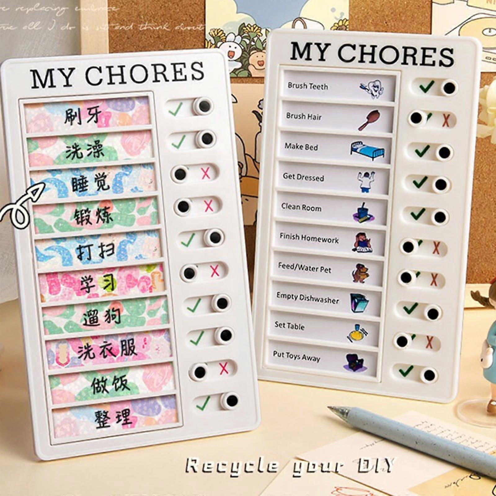 Portable Chore Chart for Kid, My Chore Behavior Reward Chart Daily ...