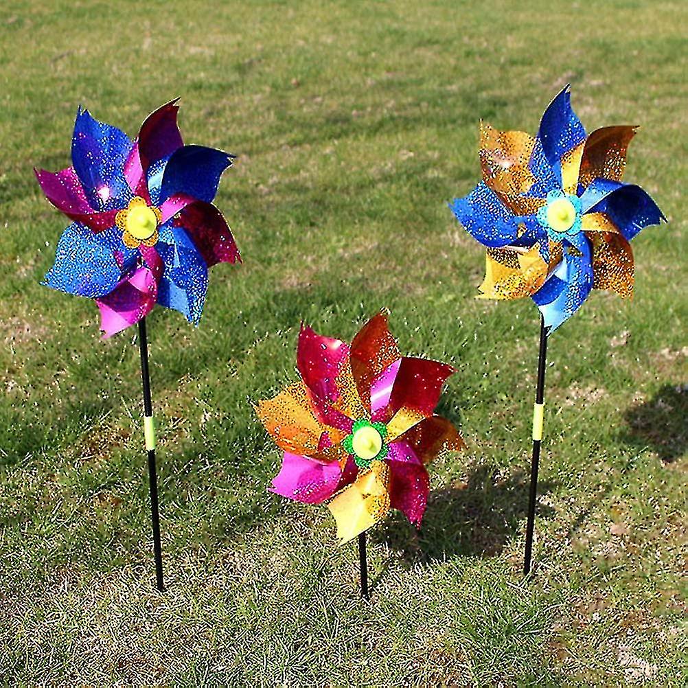 8pcs Plastic Rainbow Pinwheel Party Pinwheels Diy Lawn Windmill For ...