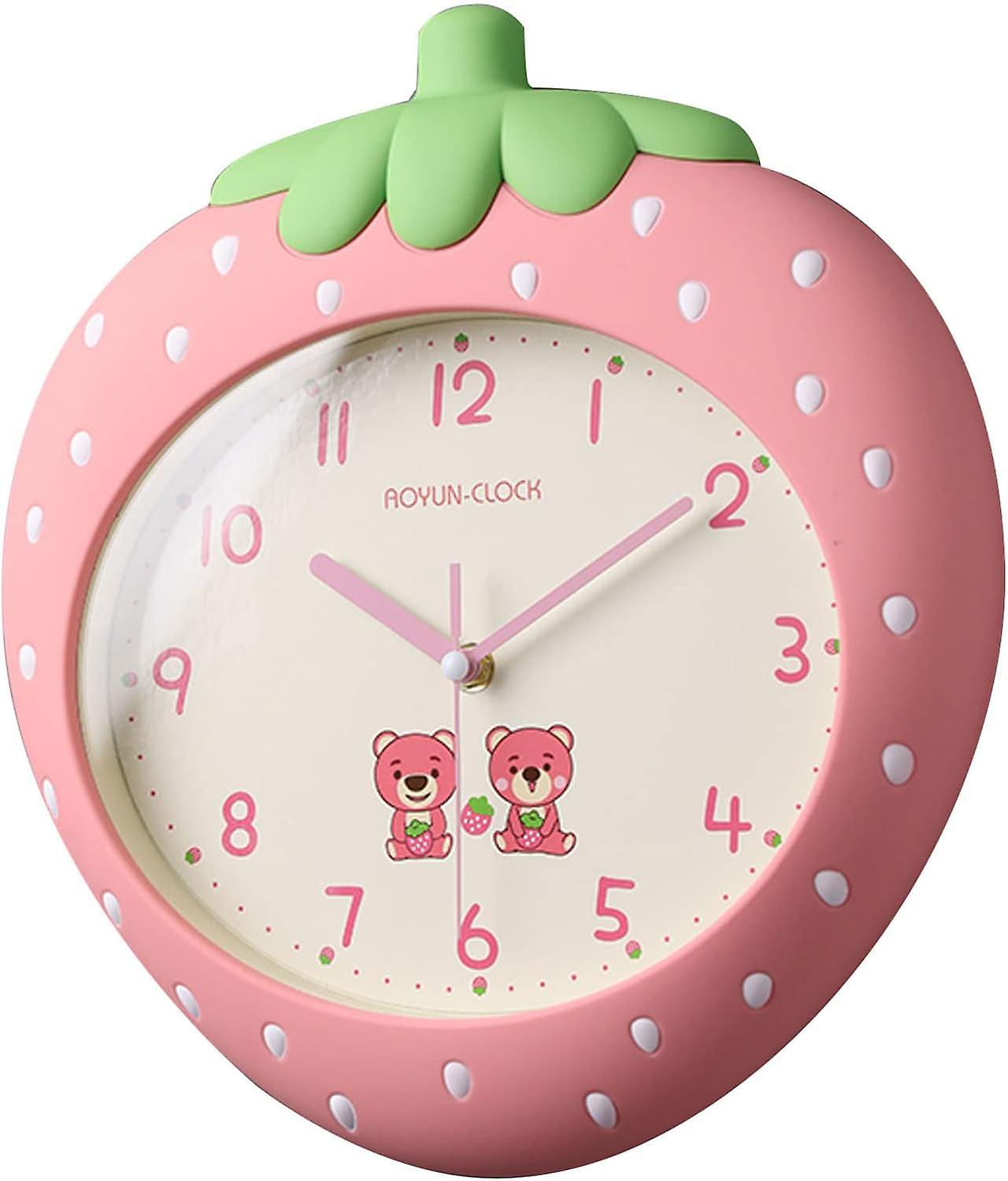 Strawberry Wall Clock 12 Inch Silent Non Ticking Battery Operated Cute ...