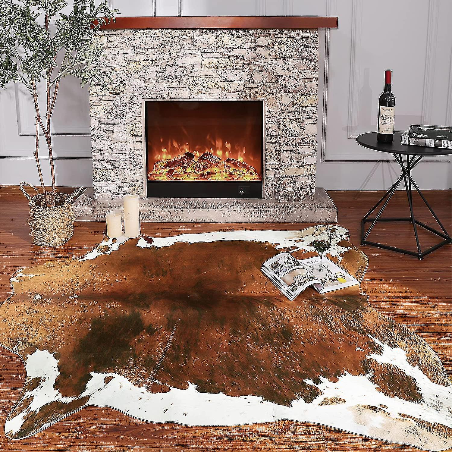 Cowhide Carpet Cow Print Rug American Style For Bedroom Living Room ...