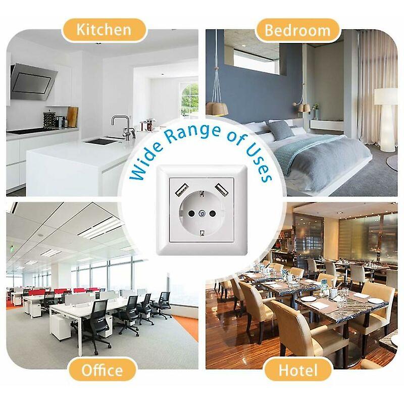 2 sockets with USB port (max. Recessed wall socket with USB socket ...