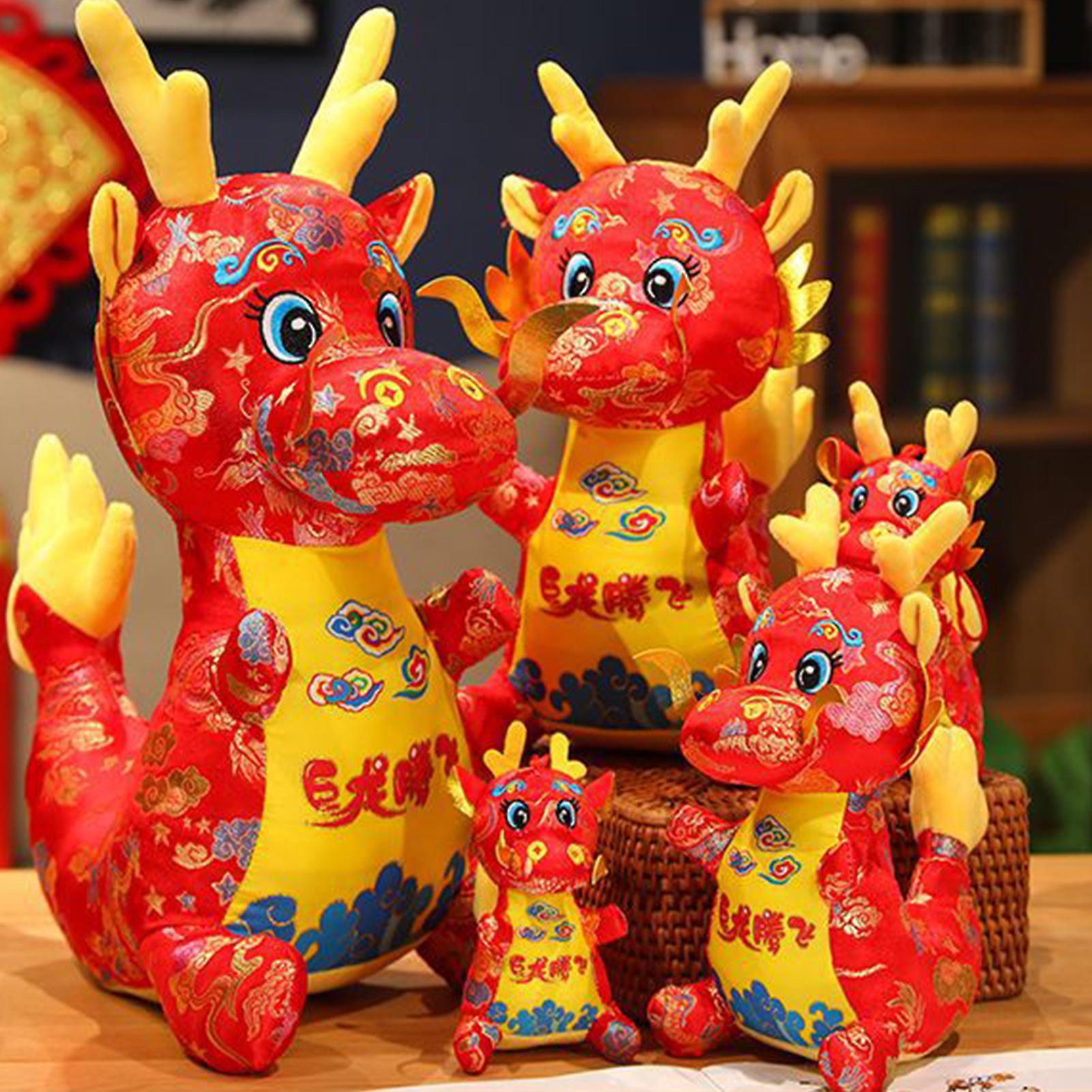 Kawaii Cartoon Dragon Plush Doll Toy Year of 2024 Mascot Doll Ornament ...