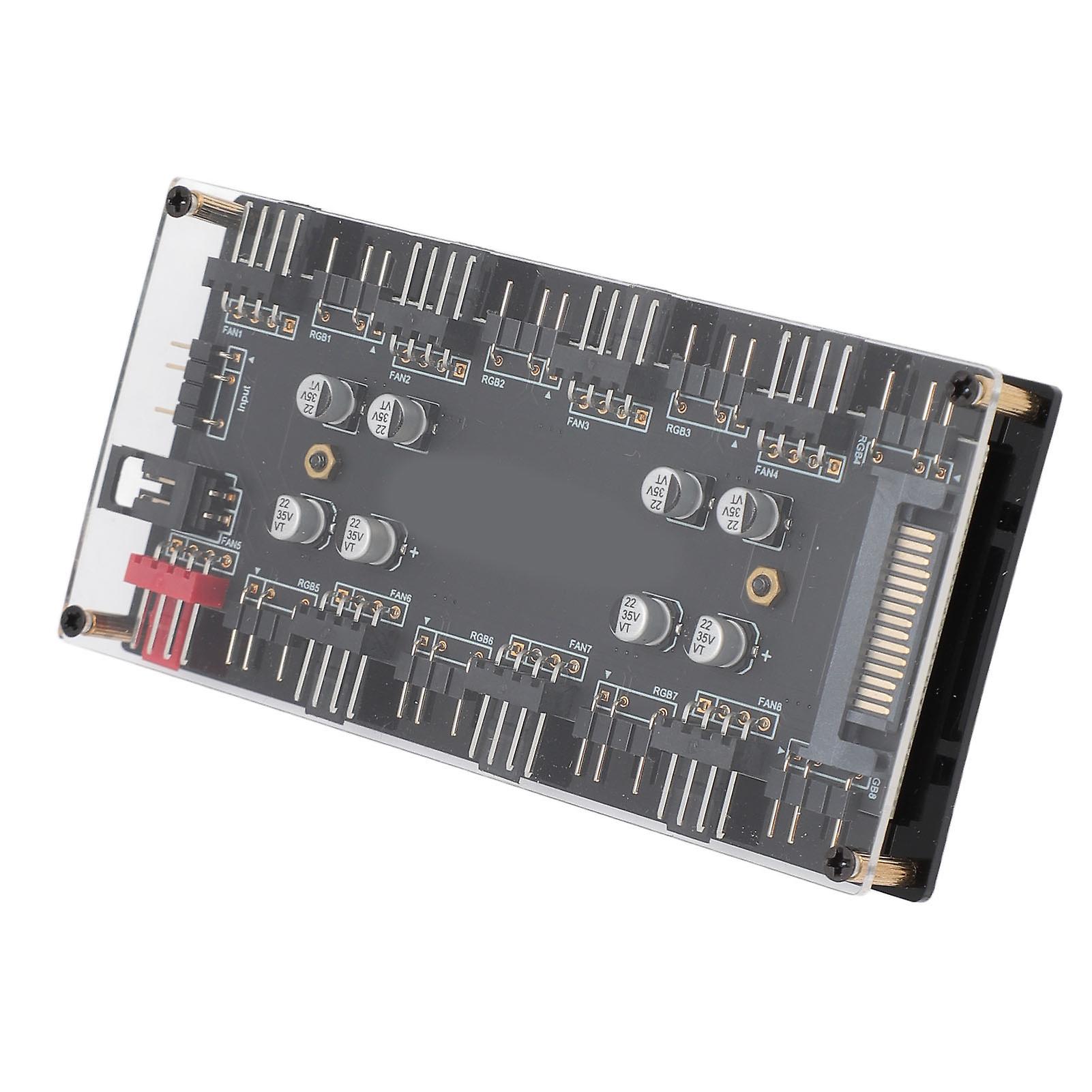 ARGB PWM 2 in 1 Hub 8 Way 5V 3 Pin ARGB HUB and 8 Way 12V 4 Pin PWM Hub ...