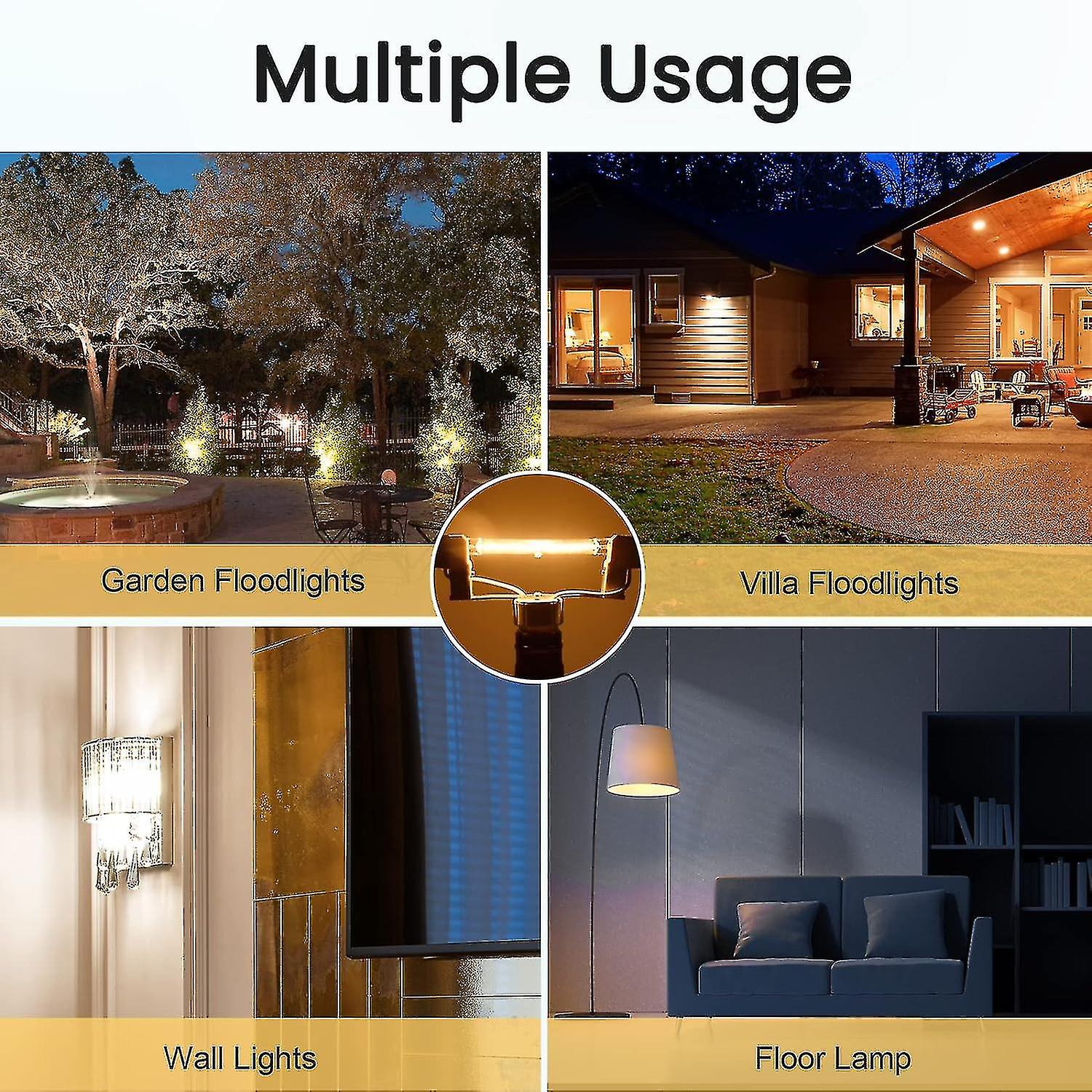 5pcs R7s 118mm 400w Halogen Lamp Pencil Bulb Dimmable Ac 220-240v ...