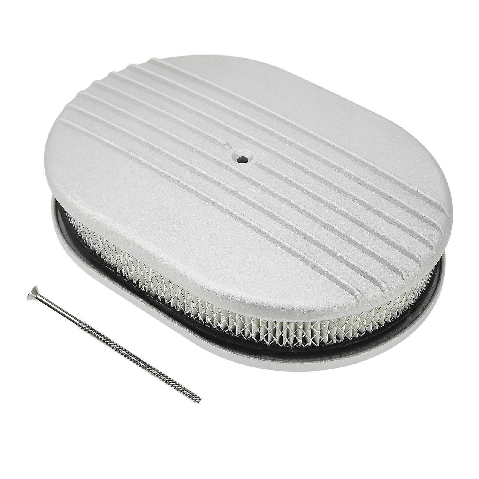 Oval Air Cleaner Aluminium Alloy 12in Half Finned Air Filter Assembly ...