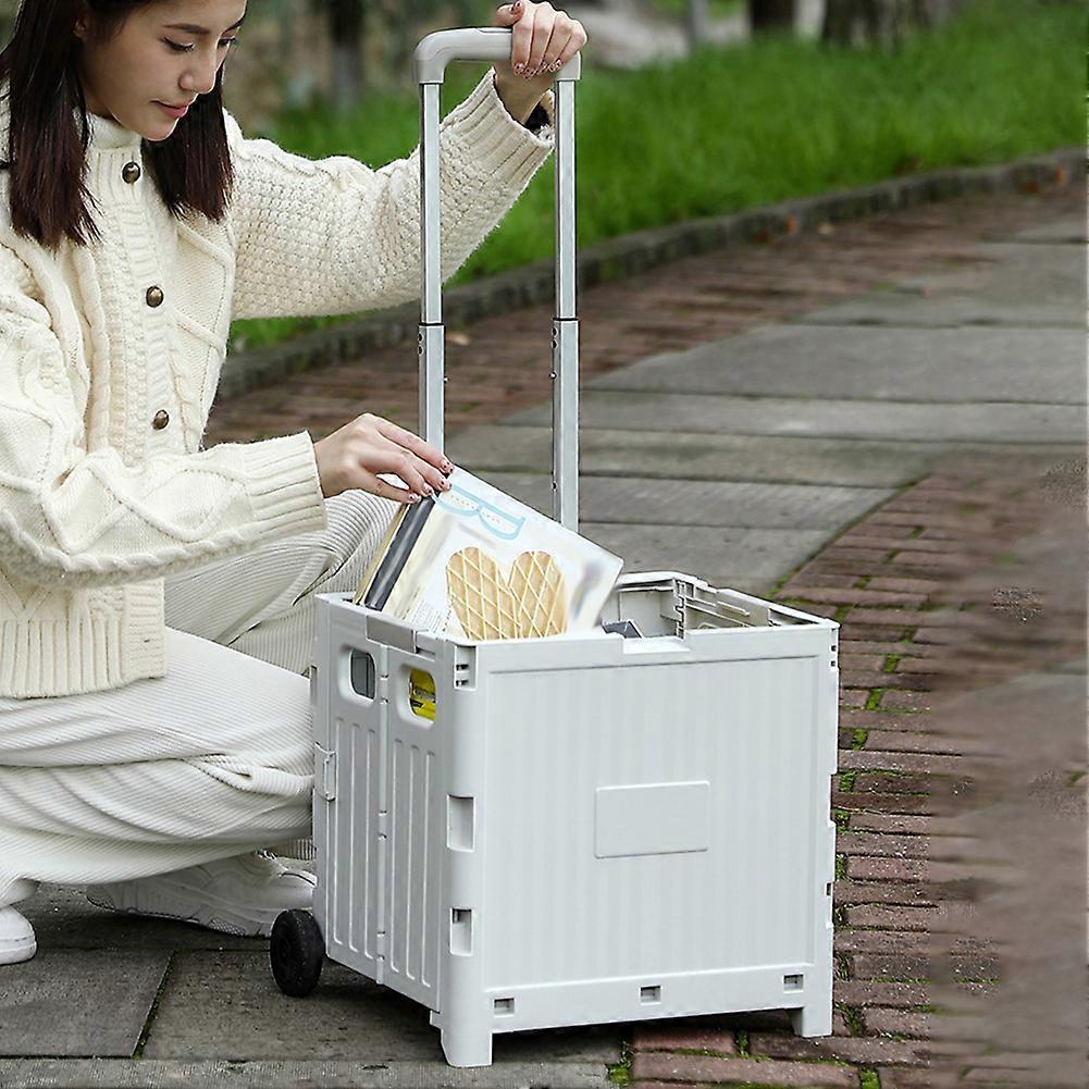Mobile Folding Cart with Lid Lightweight Portable Utility Cart ...