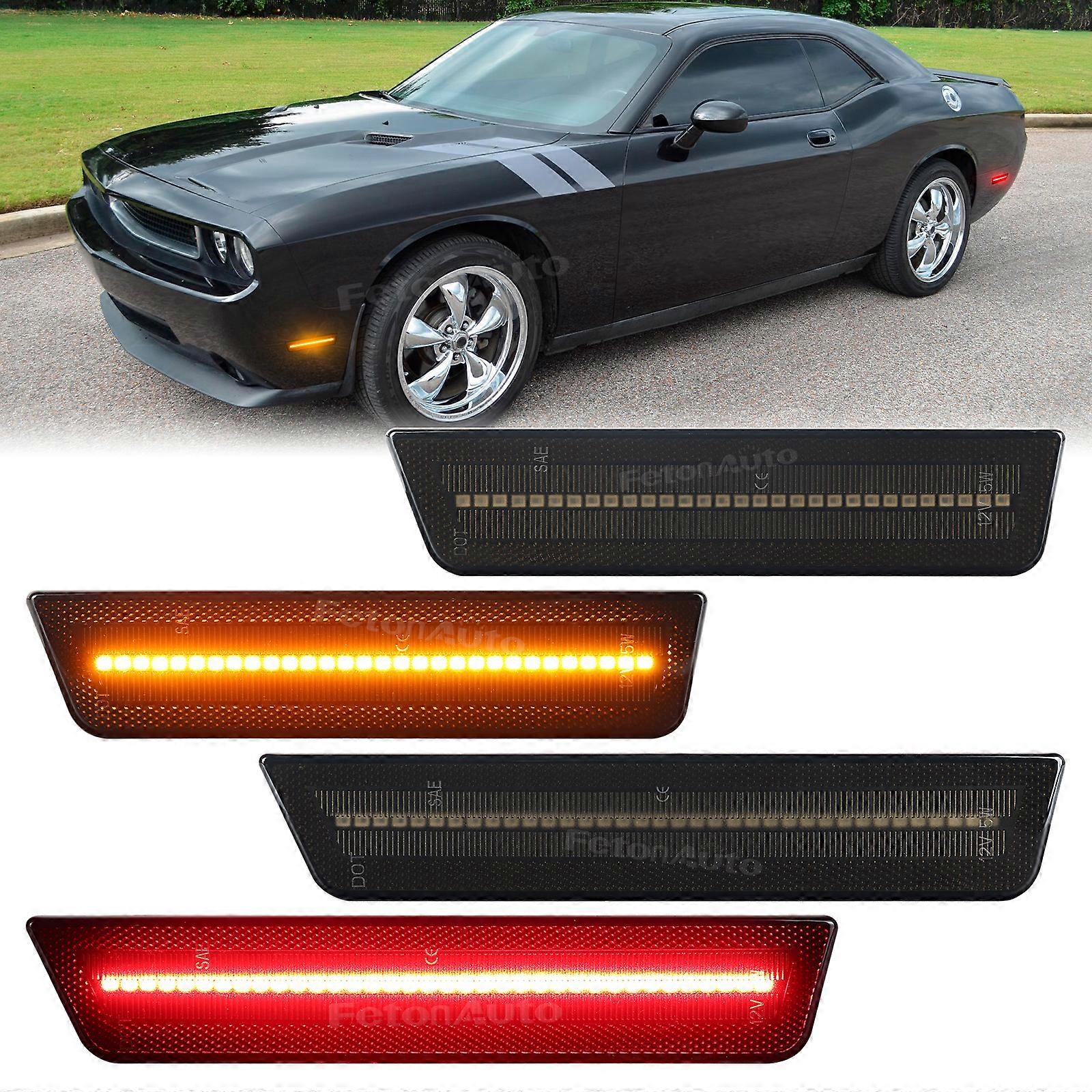 Car Front/Rear Bumper Parking Light Red Amber LED Side Marker Light ...