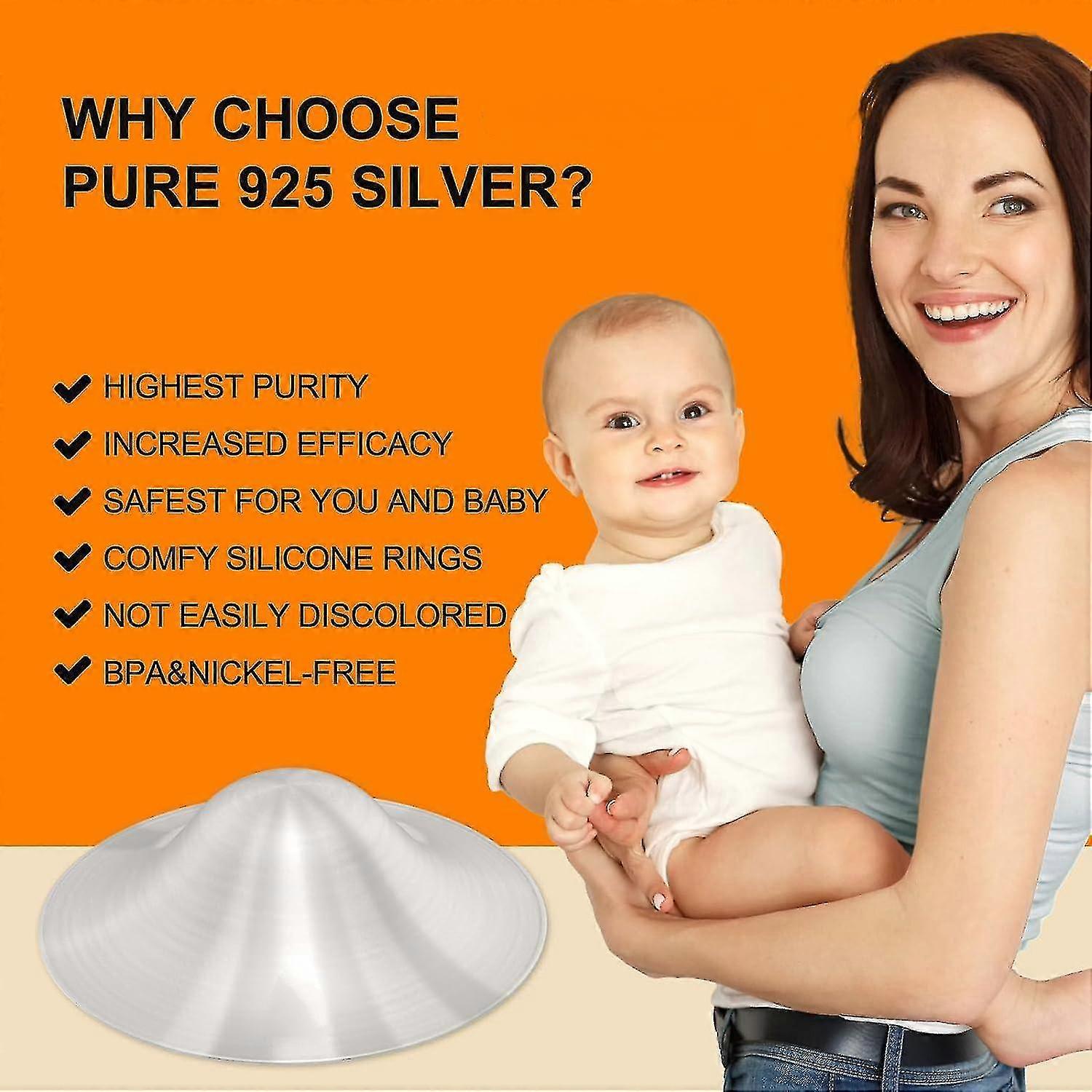 925 Pure Silver Nipple Shields, Silver Cups For Breastfeeding, Breast ...
