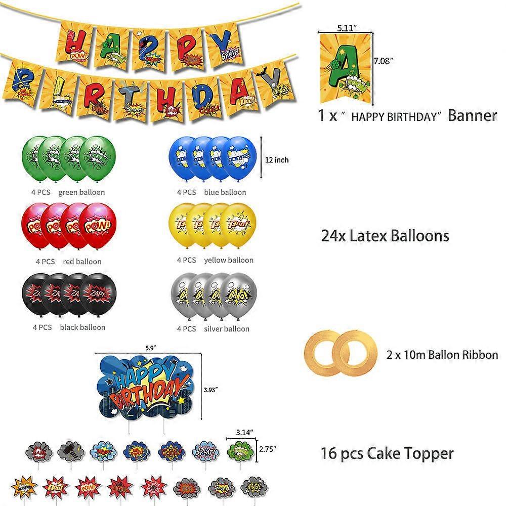 Superhero Theme Party Decorations Perfect Gift for Children's Birthday ...