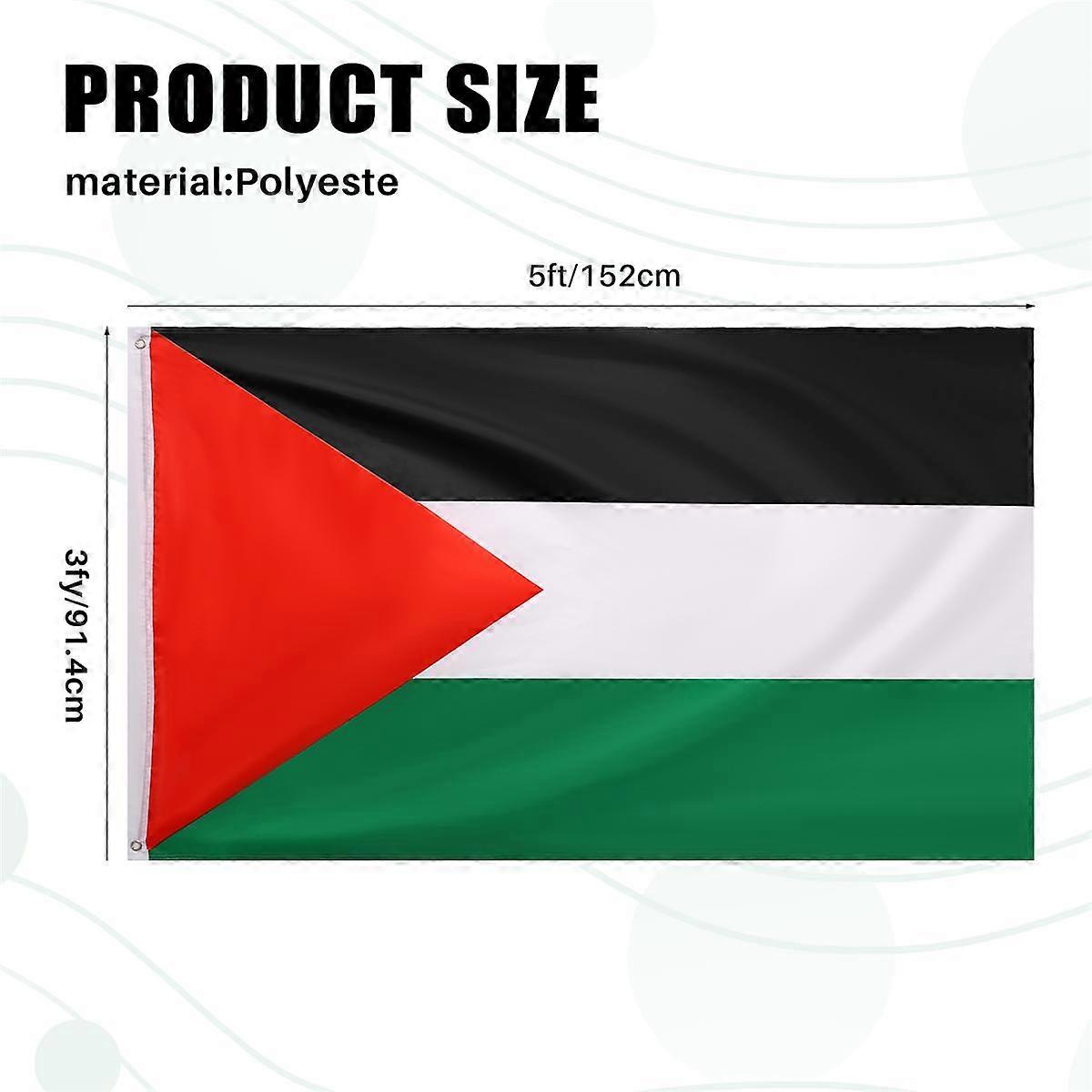 Palestine National Flag 5ft x 3ft | Fruugo UK