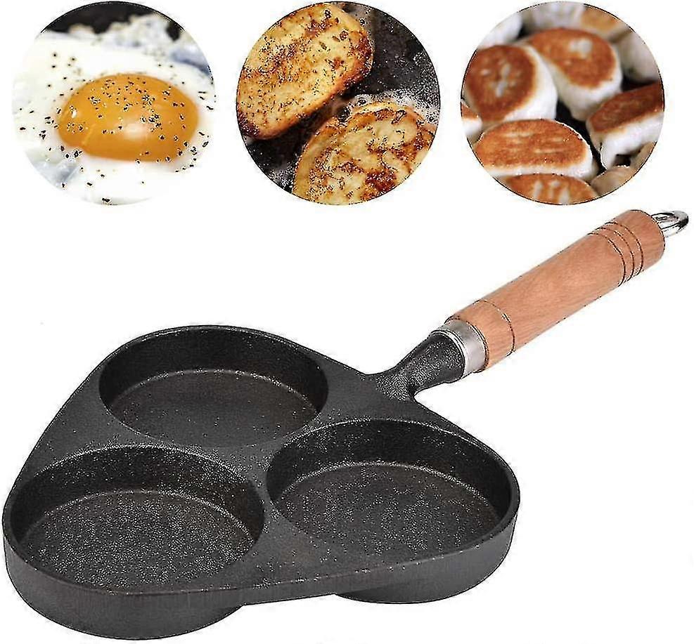 Mini Egg Pan 3 Shapes Cast Iron Omelette Frying Pan Egg Burger Fried ...