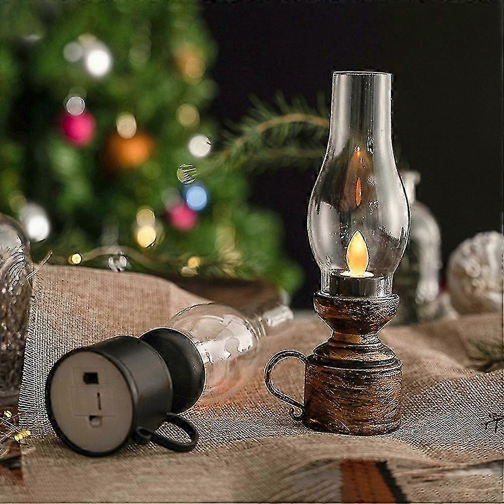 Vintage Home Decor Flameless Oil Lamp Battery Operated Oil Lantern ...