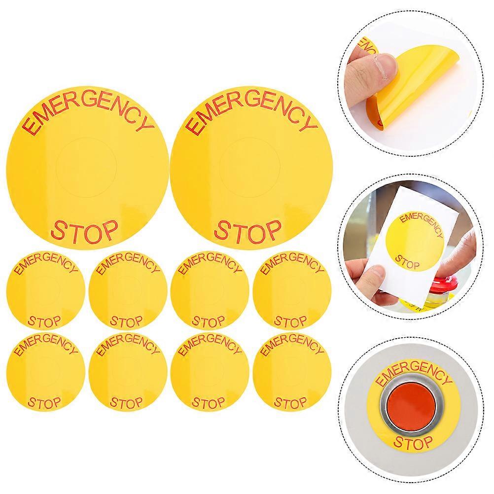 10Pcs Emergency Stop Label Decals Industrial Machinery Electrical ...