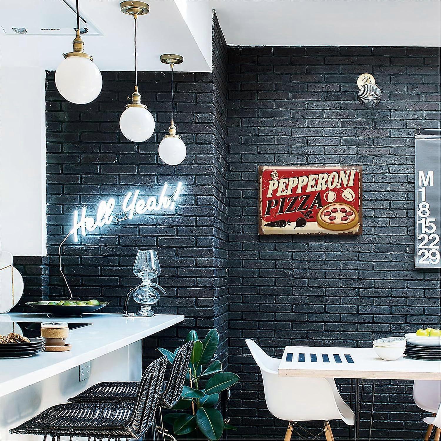 Metal Tin Sign American Pepperoni Pizza Vintage Iron Sign Pizza Store ...