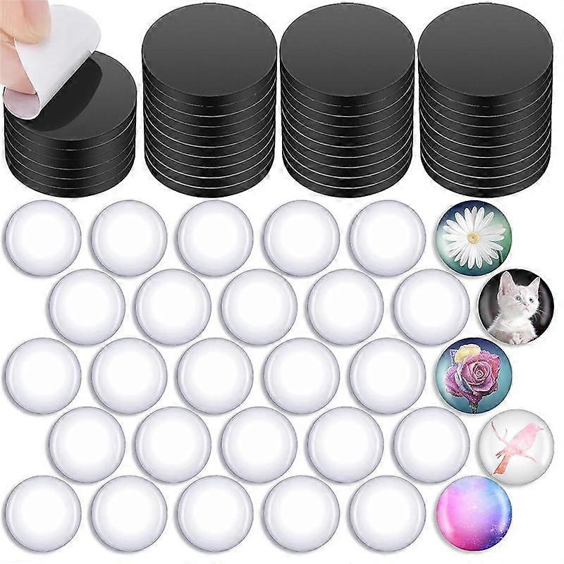 for DIY Crafts Sets Round Magnetic Discs with Clear Dome Cabochons ...