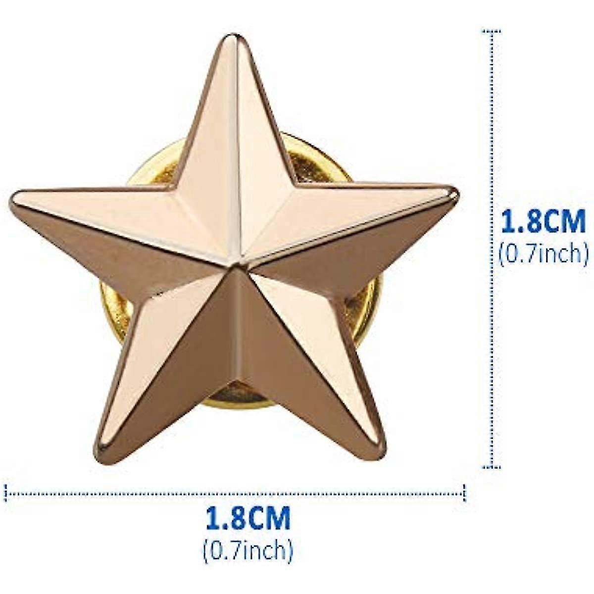 30 Pieces Star Badge Lapel Pins, 1.8 Cm Gold Star Pin 5 Pointed Star ...