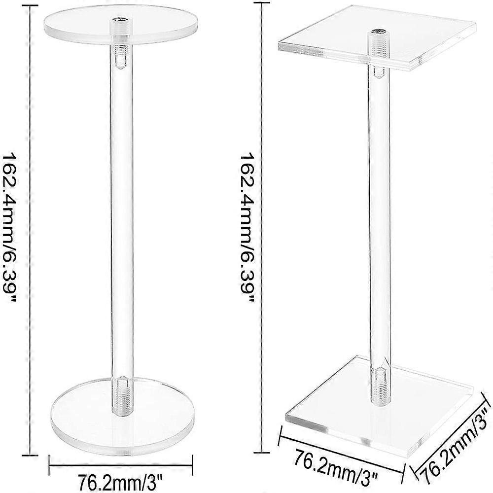 1Bag 2 Styles Clear Acrylic Square Pedestal Display Riser Stands 3 ...