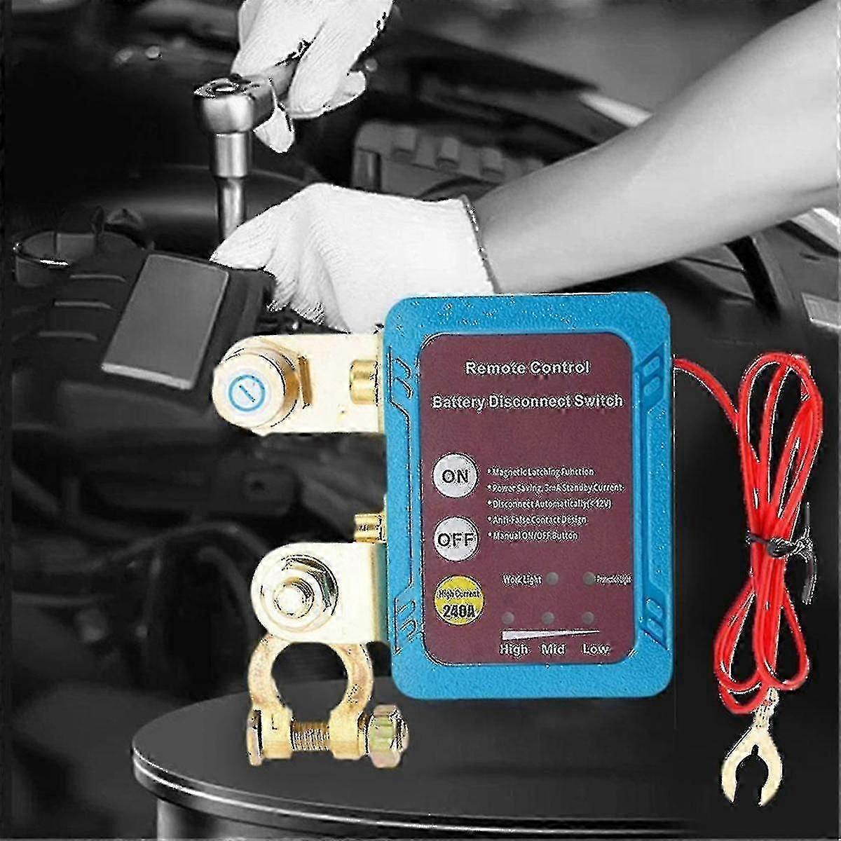 12V 240A Remote Battery Disconnect Switch Automatic Power Shut Off ...