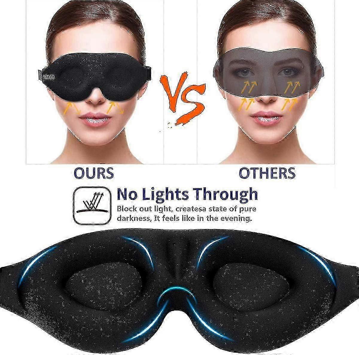 Sleep Eye Mask For Men Women, 3d Contoured Cup Sleeping Mask Blindfold ...